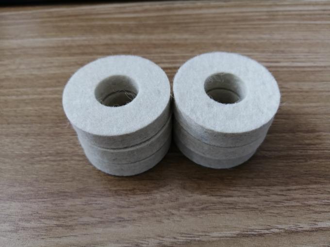 White Wool Small Felt Washers Customized Size 60 - 90 Hardness High ...