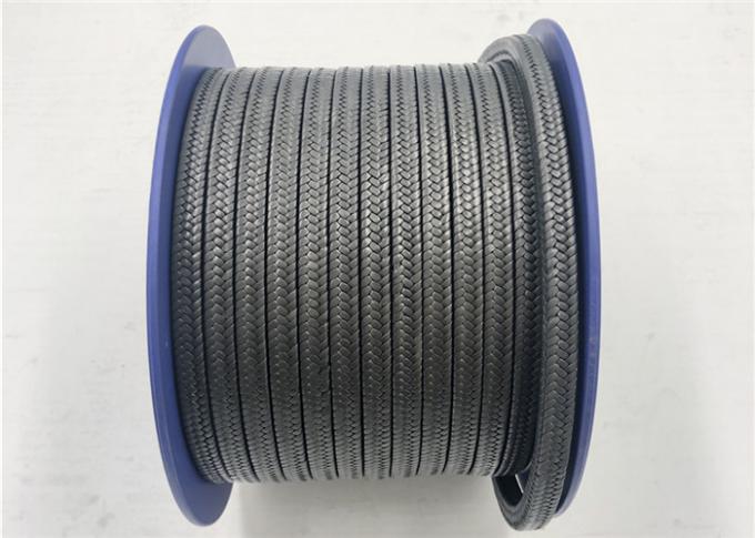 Black Fiber Gland Packing / Ptfe Graphite Packing Valve Steam Sealing
